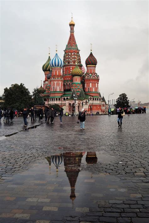 Saint Basils Cathedral On The Red Square In Moscow Editorial Image