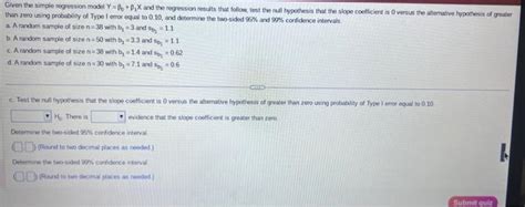 Given The Simple Regression Model Yβ0β1x And Tho