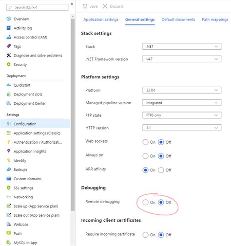 azure website debugging stack overflow