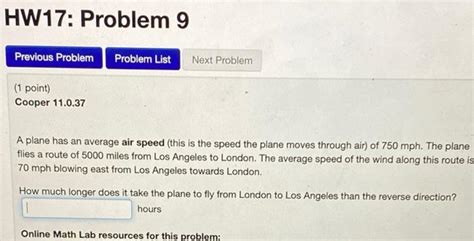 Solved Hw17 Problem 9 Previous Problem Problem List Next