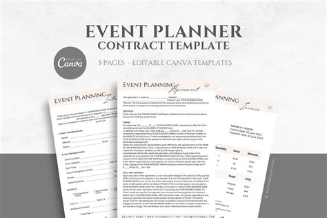 Editable Event Planner Contract Template Event Intake Form Event