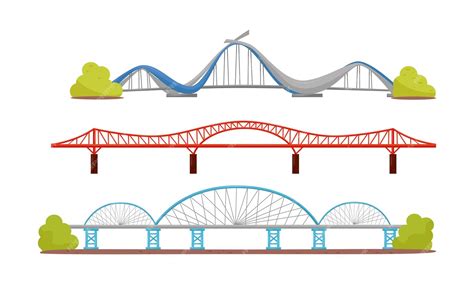 Premium Vector Modern Bridges Collection Urban Architecture Design Element Vector Illustration