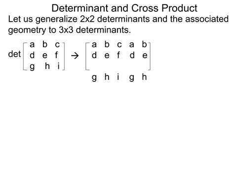 9 Determinant And Cross Product Ppt