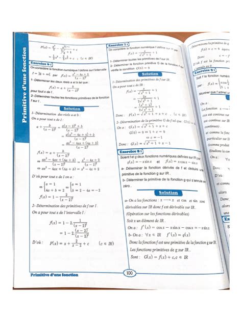 2bac Primitive Exercices Pdf
