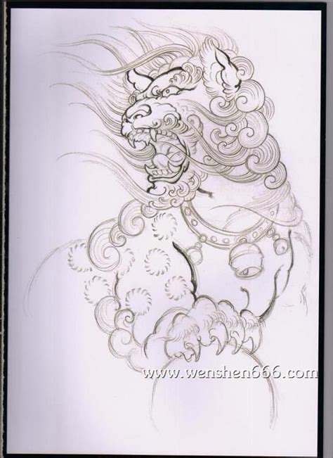 吉祥的唐狮子纹身手稿 Foo Dog Tattoo C Tattoo Skull Girl Tattoo Tiger Tattoo