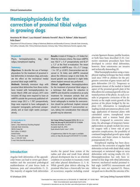 Pdf Hemiepiphysiodesis For The Correction Of Proximal Tibial Valgus