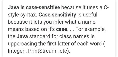 Java Is Case Sensitive Explain