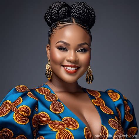 Elegant Plus Size Nigerian Woman In Ankara Style Stable Diffusion Online