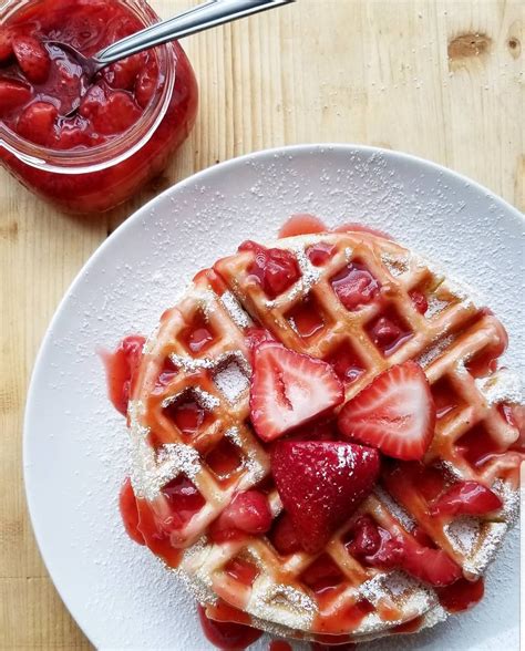 Homemade Belgian Waffles Recipe Homemade Strawberry Sauce Belgian