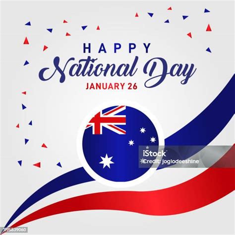 해피 오스트레일리아 데이 디자인 템플릿 배경 1월에 대한 스톡 벡터 아트 및 기타 이미지 1월 Australia Day 공휴일 Istock