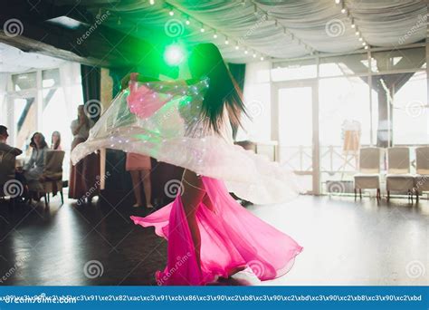 Beautiful Exotic Belly Dancer Woman Woman Dancing Belly Dance Stock