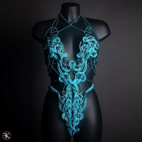 Blue Strass Glitter Body Etsy