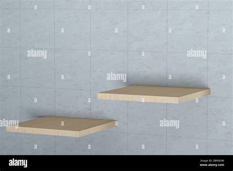 Indoor Commodity Shelves With Grey Background 3d Rendering Computer