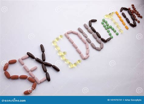 Conceptual Hand Writing Text Caption Inspiration Medical Care Health Concept Written With Pills