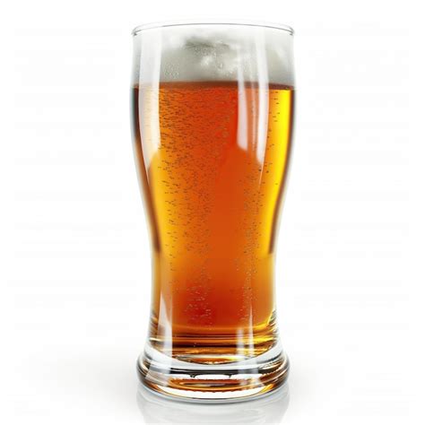 Glass Of Beer Isolated On White Background Premium Ai Generated Image