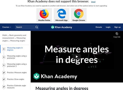 Khan Academy Measuring Angles In Degrees Instructional Video For 4th