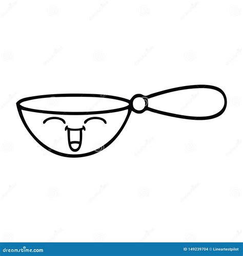 Cuchara Dosificadora De La Historieta Del Dibujo Lineal Ilustraci N Del Vector Ilustraci N De