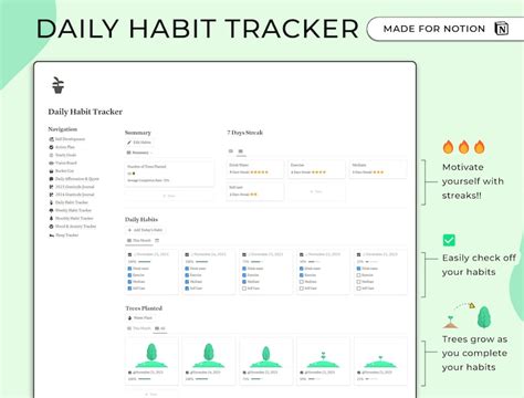 notion habit tracker 2023 2024 notion template aesthetic notion