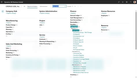 Fixed Assets Analytics Business Central Microsoft Learn