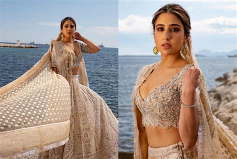 Cannes 2023 Sara Ali Khans Ivory Lehenga Screams Royalty Fans Say