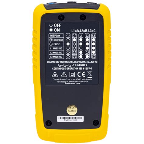 Phase Rotation Meter Model JM Test Systems