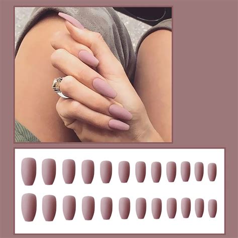 Stick On Nailspure Color Glossy Wearing Nails Finished Fake 24 Pc 3ml