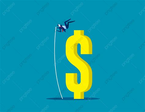 الرجل أعمال، القفز بالزانة، إلى، علامة الدولار دولار إشارة الفريق