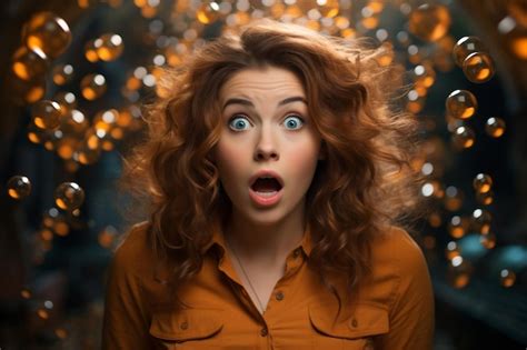 Premium Ai Image Young Scared Woman Generative Ai