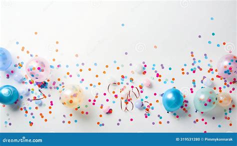 Generative Ai Colorful Party Streamers Balloons Confetti Decoration