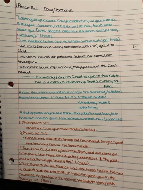 Daily Devotional Journal Notes