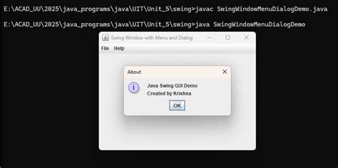 Windows Menus And Dialog Boxes In Java Swing Programming Pandit