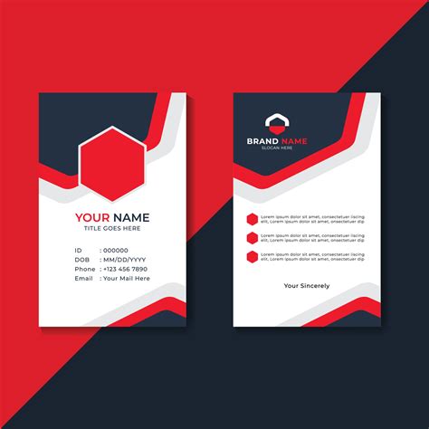 Simple Id Card Template Design Employee Id Card Template Design