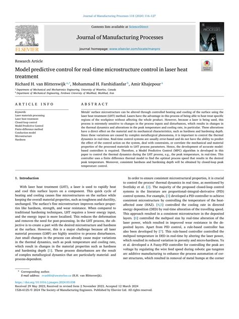 pdf model predictive control for real time microstructure control in