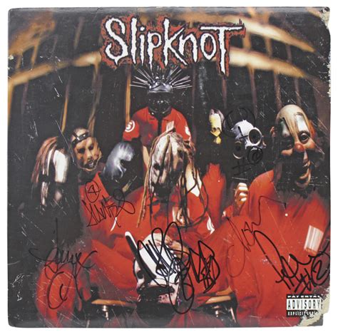 Slipknot Vinyl Record Album Cover Band Signed By 6 With Paul Gray Jim Root Joey Jordison