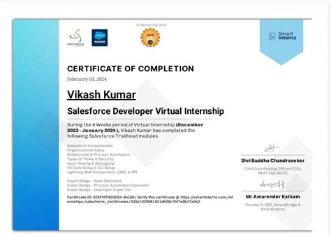 Vikash Kumar On Linkedin Salesforcedeveloper Internshipcompletion
