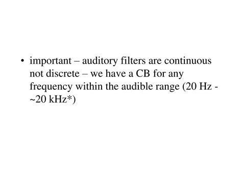 Ppt Frequency Selectivity Of The Auditory System Powerpoint
