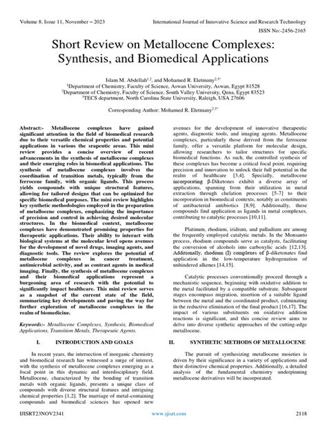 Short Review On Metallocene Complexes Synthesis And Biomedical