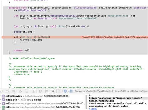 Ios Afsetimage Unexpectedly Found Nil While Unwrapping An Optional