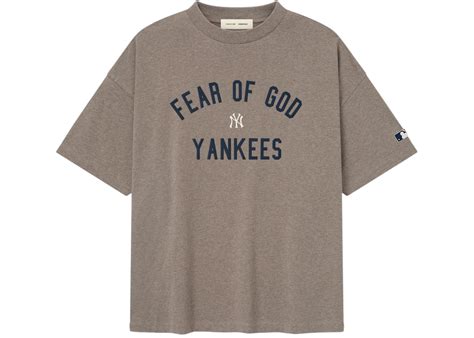 Fear Of God Essentials Yankees 90s Tee Homestead Heather Mens Fw25 Us