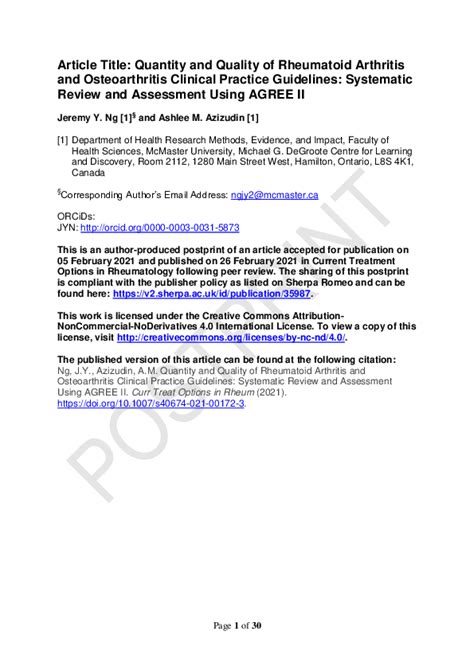 Pdf Quantity And Quality Of Rheumatoid Arthritis And Osteoarthritis