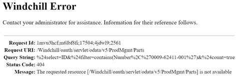 Solved Upgrade To Windchill 13 Breaks Rest Api Ptc Community
