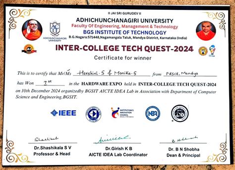 Harshini S On Linkedin Innovation Technology Teamwork Engineering Techquest2024 Hardwareexpo