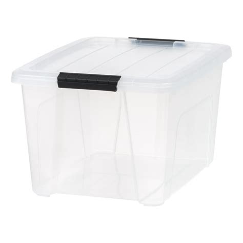 Iris Usa 32 Qt Plastic Storage Bins With Lids Clear Latching