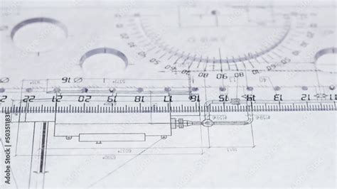 Liner Thin Marker Plan Blueprint Close Up Architect Designer Drawing