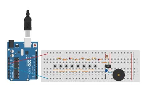 Circuit Design Piano System Tinkercad