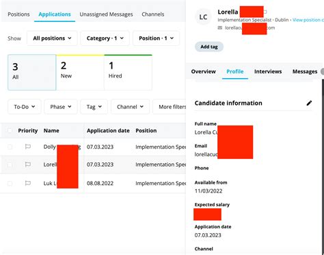 Customisable Columns In The Recruitment Candidate Overview Personio