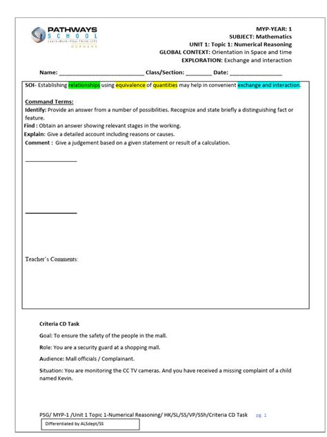 Dmaths Unit 1 Topic 1 Criteria C D Task Oct Pdf Mathematics
