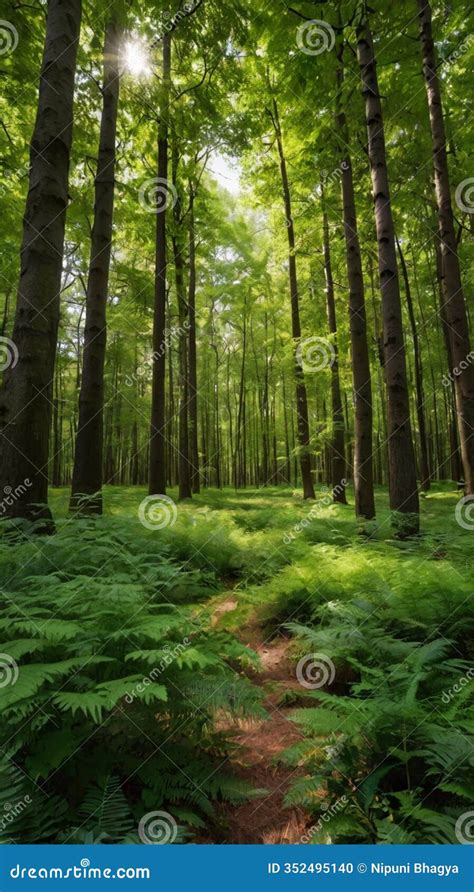 Forestry Trees Background Wallpaper With Huge Trees Stock Illustration Illustration Of