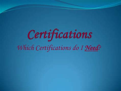 Information Technology Certifications Pptx