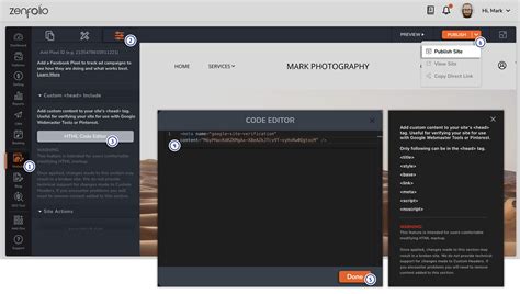 Adding Custom Code To Your Website S HEAD Tag Zenfolio